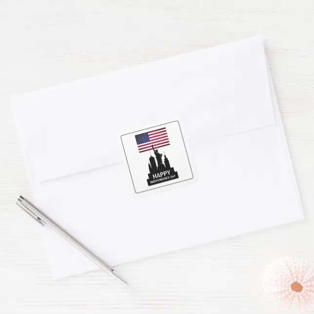 Statue of Liberty, Independence Day Celebration Square Sticker | Zazzle