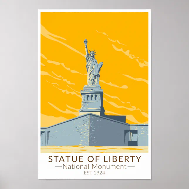 Statue of Liberty National Monument Vintage Poster | Zazzle