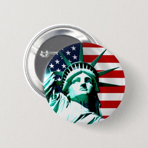 Statue of Liberty, New York Button | Zazzle