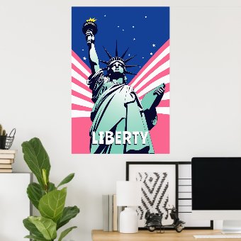 Statue of Liberty New York Vibrant Pop Art Poster | Zazzle