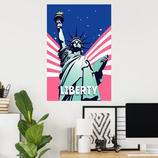 Statue of Liberty New York Vibrant Pop Art Poster | Zazzle