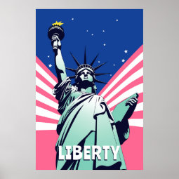Statue of Liberty New York Vibrant Pop Art Poster | Zazzle