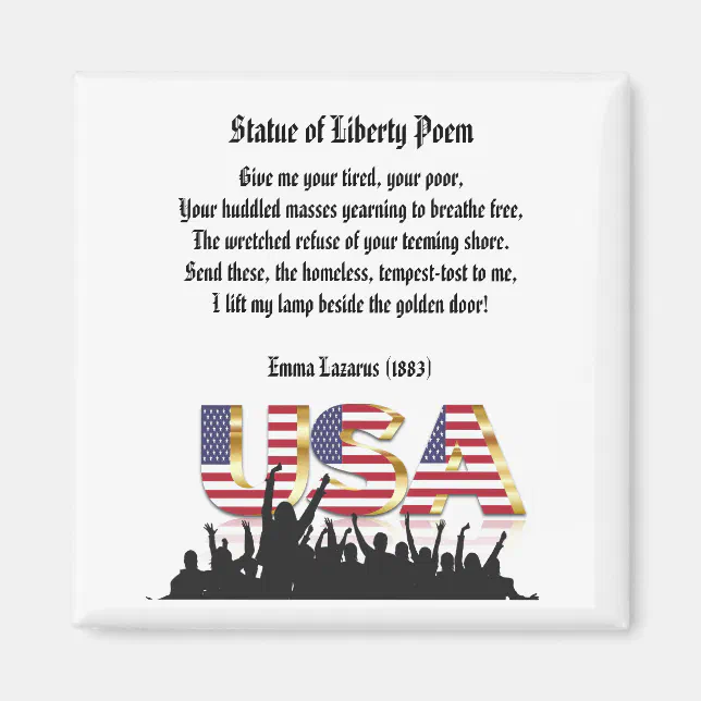 Statue of Liberty Poem, A Nation of Immigrants Magnet | Zazzle