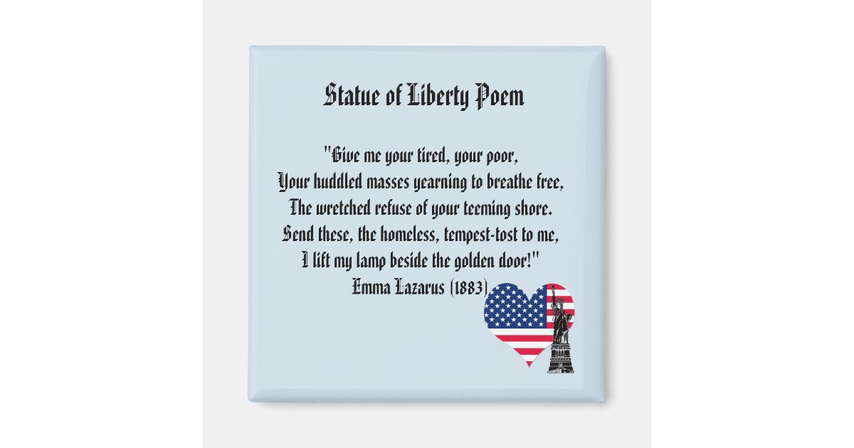 Statue of Liberty Poem Magnet | Zazzle