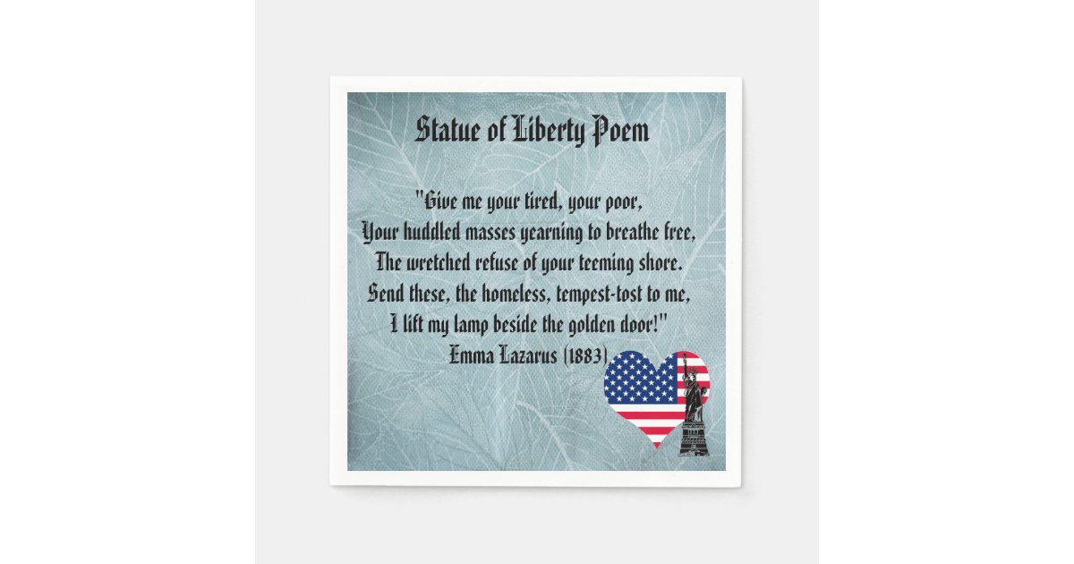 Statue of Liberty Poem Napkins | Zazzle
