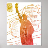 Statue Of Liberty Poem, The New Colossus Poster Zazzle | atelier-yuwa ...