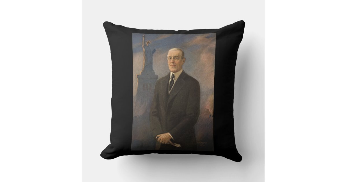 Statue of Liberty & President Woodrow Wilson Throw Pillow | Zazzle