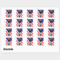 Statue of Liberty Torch with American Flag Square Sticker | Zazzle