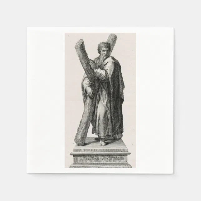 Statue of Saint Andrew Apostle with cross Napkins | Zazzle