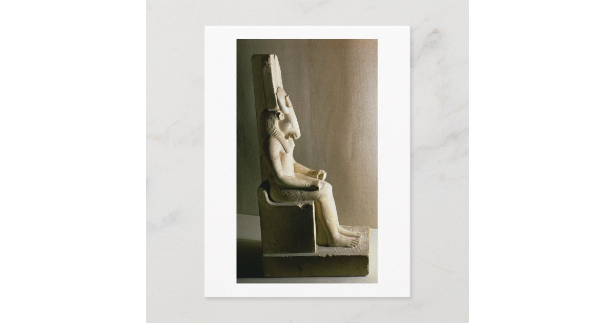 Statue of the god Montu with the head of a bull, f Postcard | Zazzle