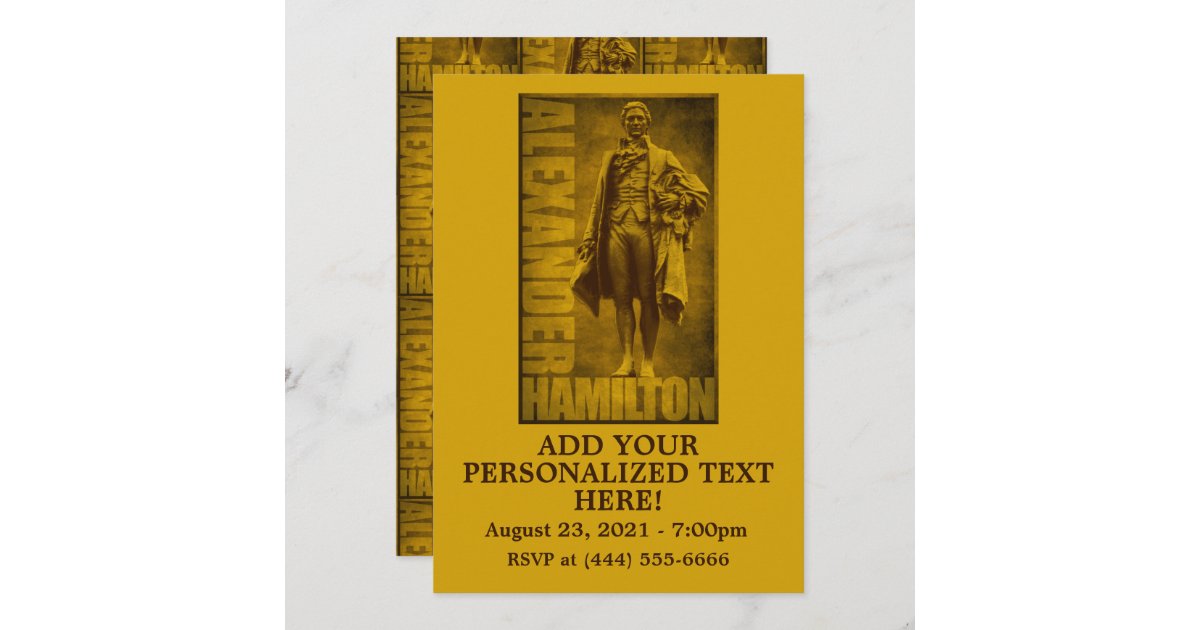 Statuesque Alexander Hamilton Invitation | Zazzle