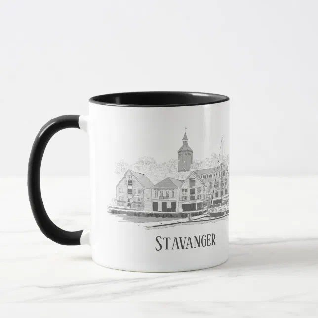 Stavanger Norway Beautiful Streetscape Drawing Mug | Zazzle