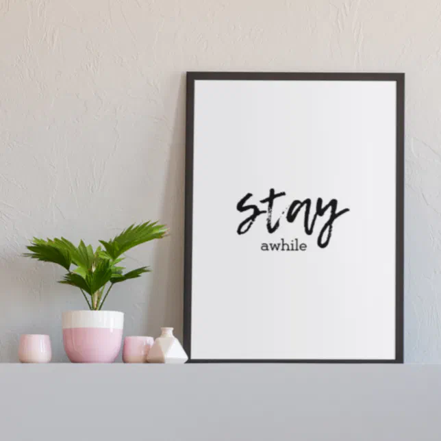 Stay Awhile Faux Canvas Print | Zazzle