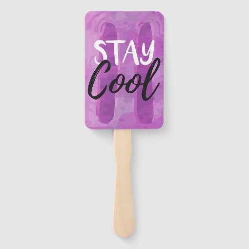 Stay Cool Blue & Purple Ice Pop Summer Treat Party Hand Fan | Zazzle