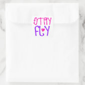 Stay Fly retro 90s slang Square Sticker | Zazzle