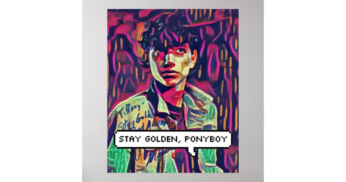 Stay Golden Ponyboy colourful 80s retro Poster | Zazzle