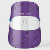 Stay Safe PURPLE FLORAL PRINT Customizable Face Shield | Zazzle