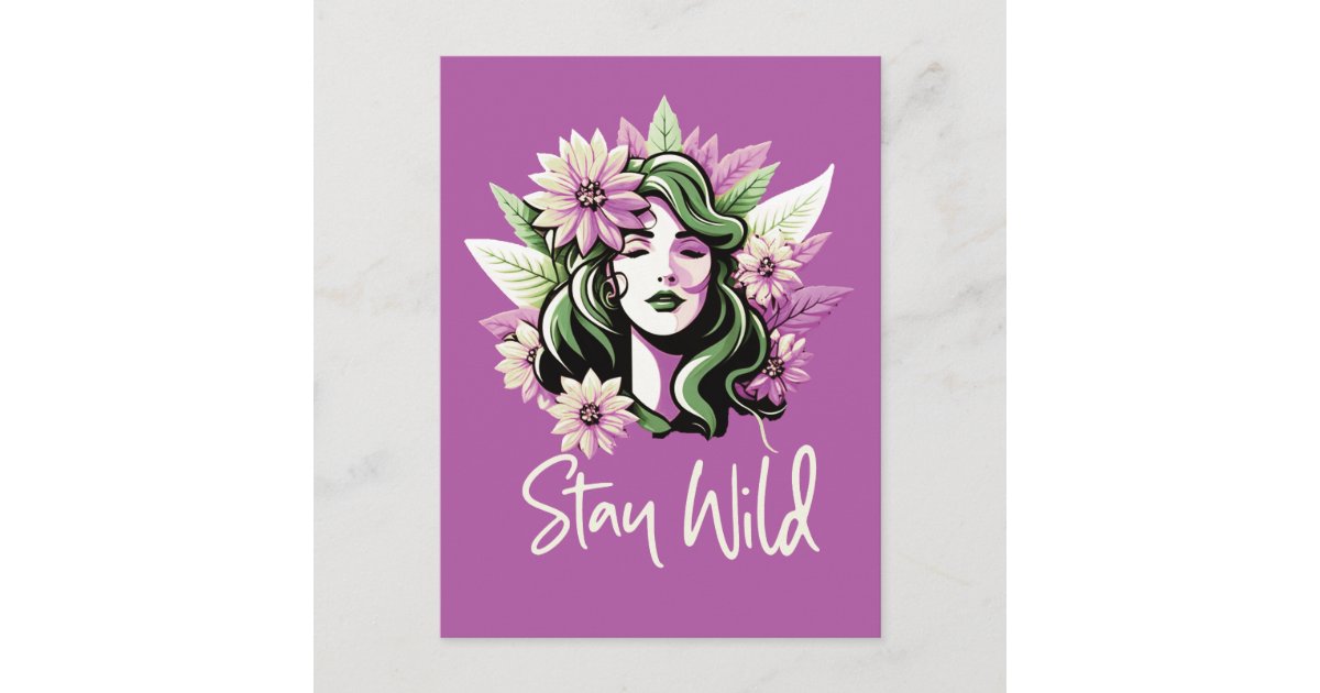 Stay Wild Flower Child Postcard | Zazzle