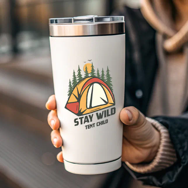 Stay Wild Tent Camping | Die-Cut Sticker | Zazzle