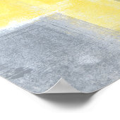 'Steady' Grey and Yellow Abstract Art Poster | Zazzle