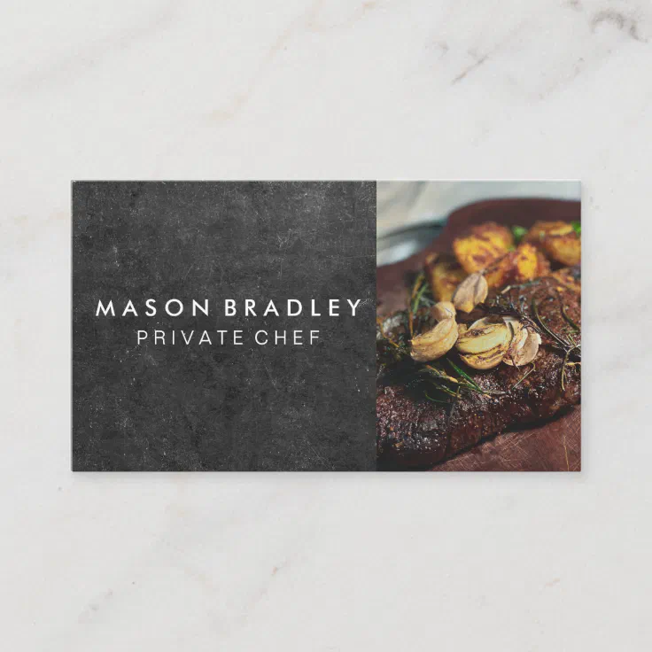 Steak and Mushrooms | Chef | Culinary Business Card | Zazzle