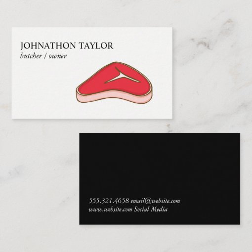 Steak Butcher Business Card | Zazzle
