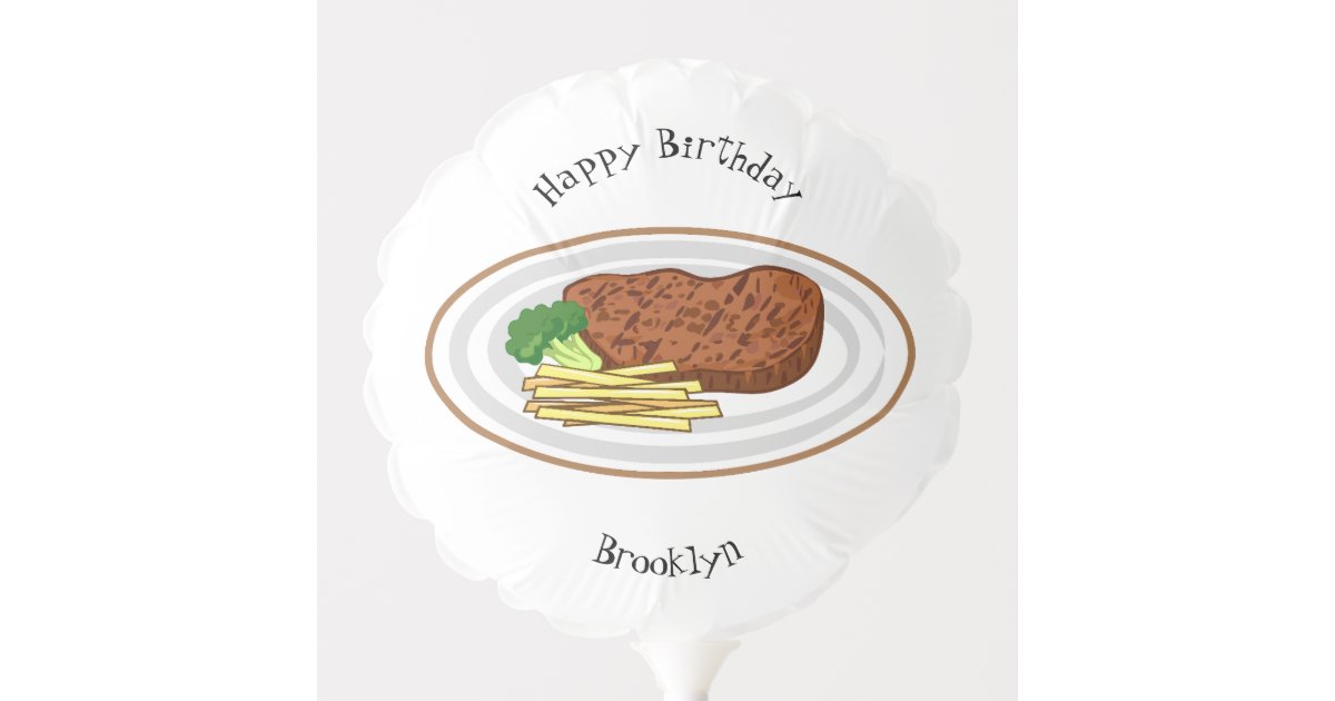 Steak cartoon illustration balloon | Zazzle