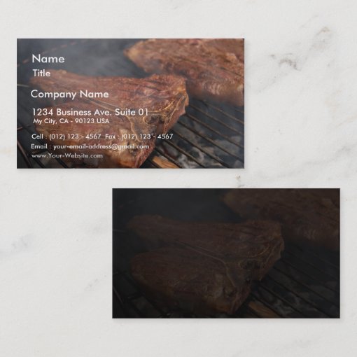 Steaks Grilling Barbecue Grills Meat Business Card | Zazzle
