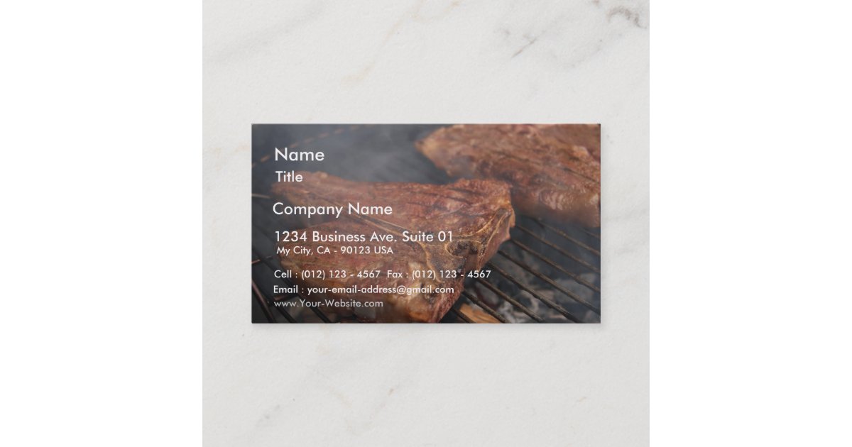 Steaks Grilling Barbecue Grills Meat Business Card | Zazzle
