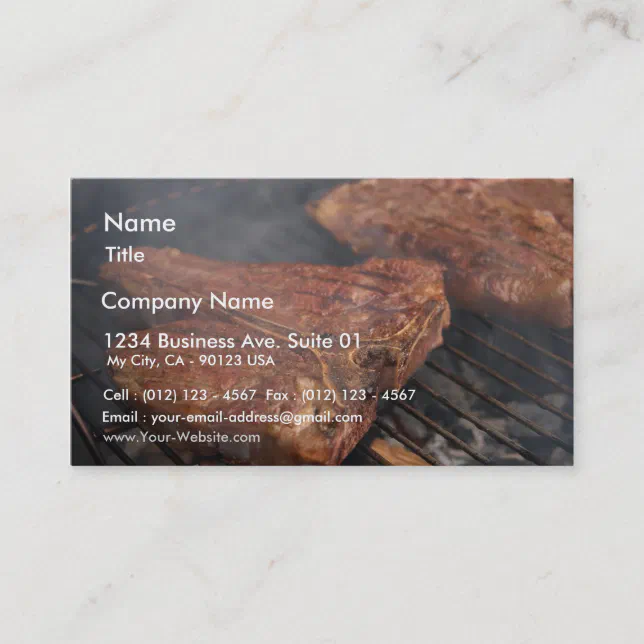 Steaks Grilling Barbecue Grills Meat Business Card | Zazzle