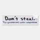 Stealing is wrong bumper sticker | Zazzle