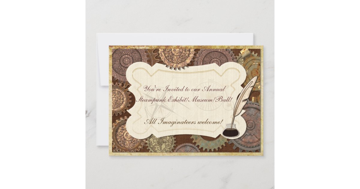 Steam Elegance Steampunk BALL CONVENTION EXHIBIT Invitation | Zazzle