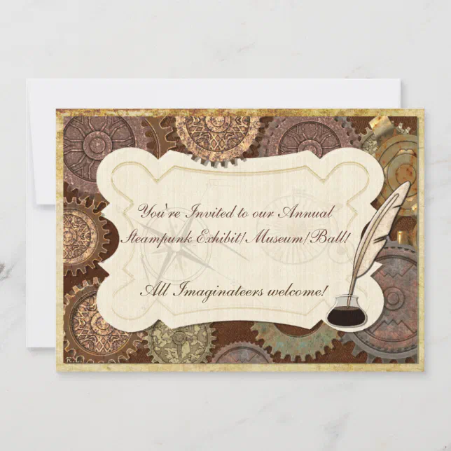 Steam Elegance Steampunk BALL CONVENTION EXHIBIT Invitation | Zazzle
