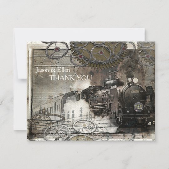 Steam Engine Steampunk Thank You | Zazzle.com