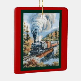 Steam Engine Train Christmas Ornament | Zazzle