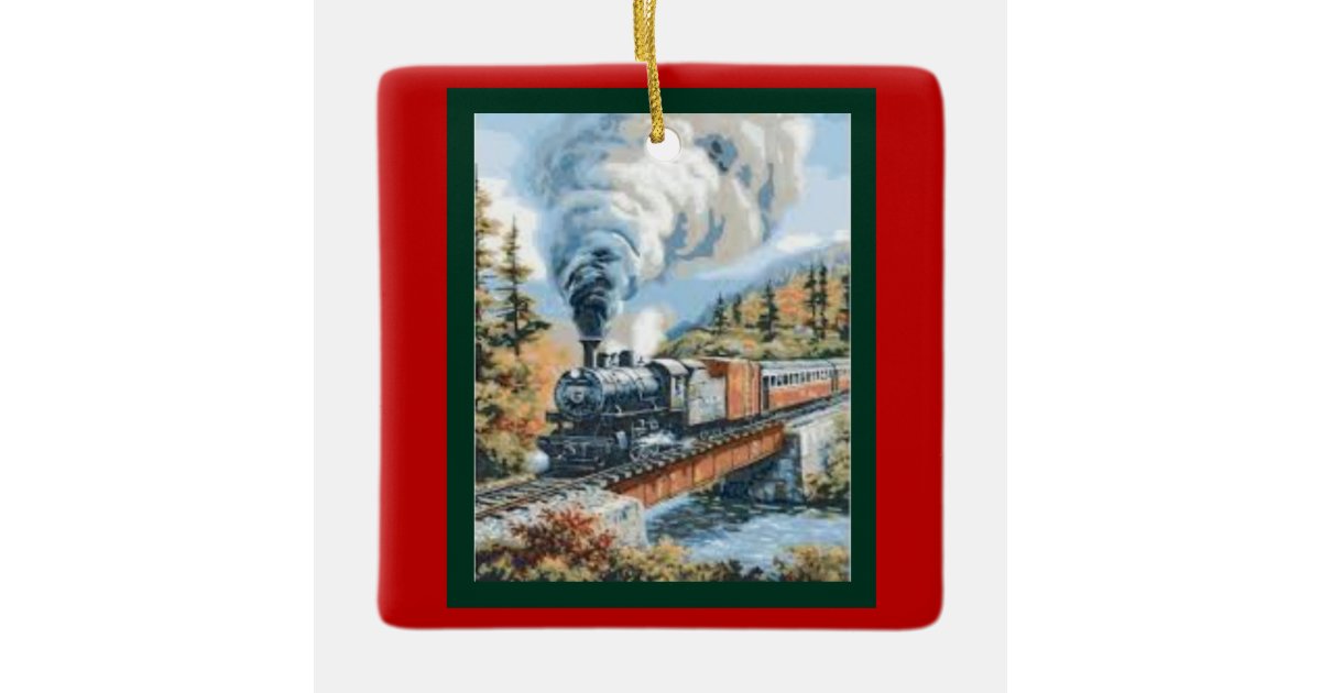Steam Engine Train Christmas Ornament | Zazzle