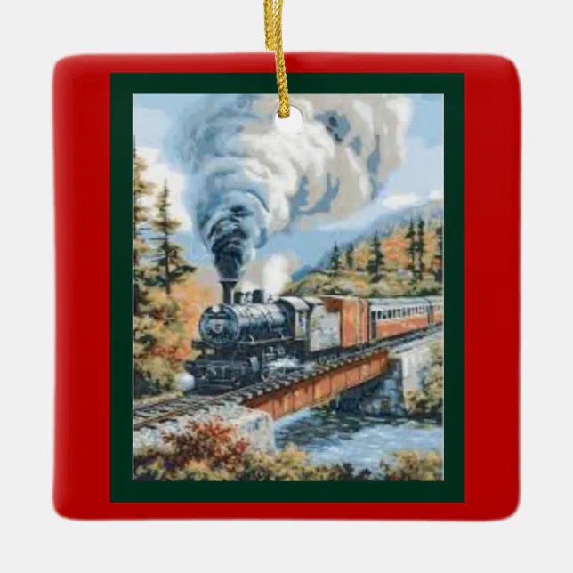 Steam Engine Train Christmas Ornament | Zazzle