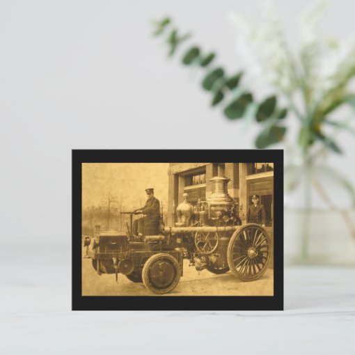 Steam Fire Engine Pumper Truck Vintage Postcard | Zazzle