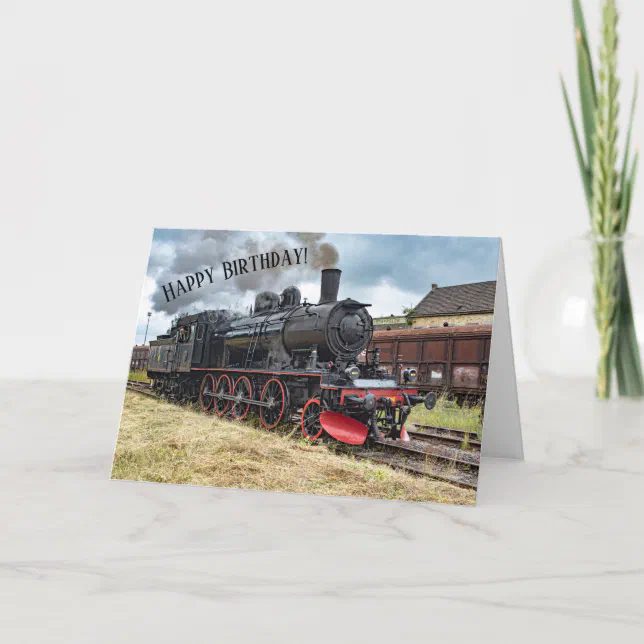 Steam Locomotive Boilermaker Train Funny Birthday Card | Zazzle