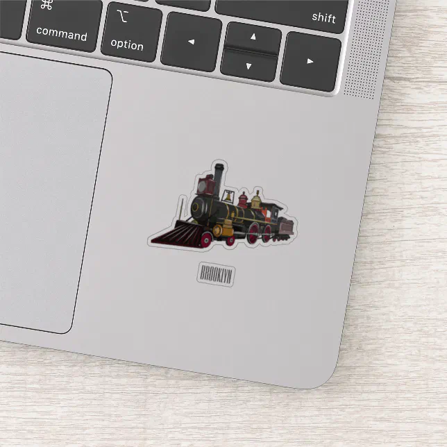 Steam locomotive cartoon illustration sticker | Zazzle