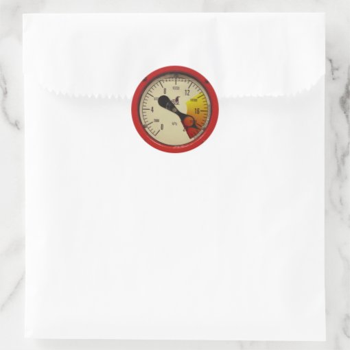 Steam Pressure Gauge - Warning! Stickers | Zazzle