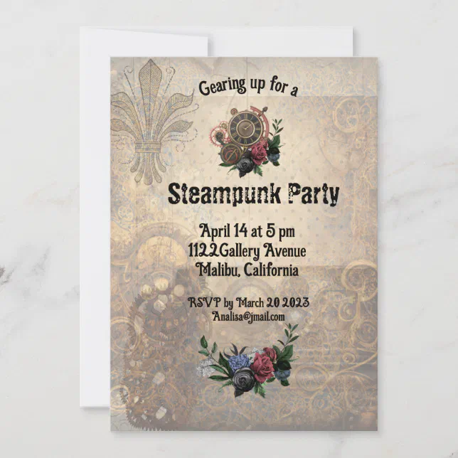 Steam Punk Themed Party Invitation | Zazzle