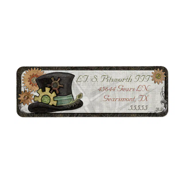 Steam Sass Steampunk Mixed Media Label | Zazzle