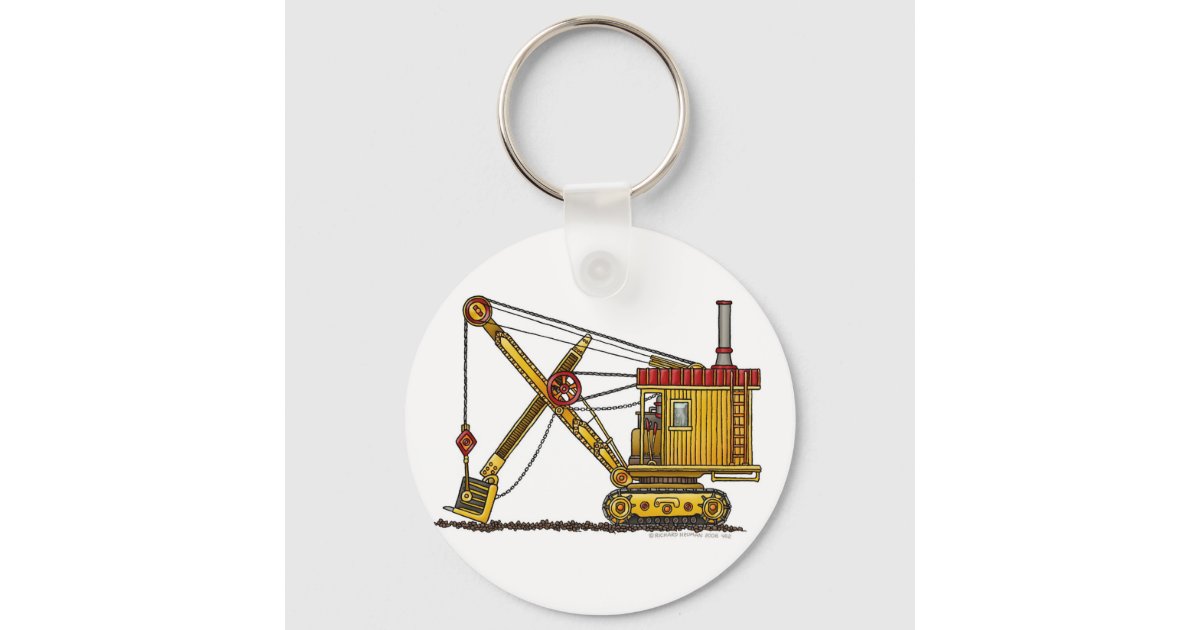 Steam Shovel Digger Construction Key Chains | Zazzle