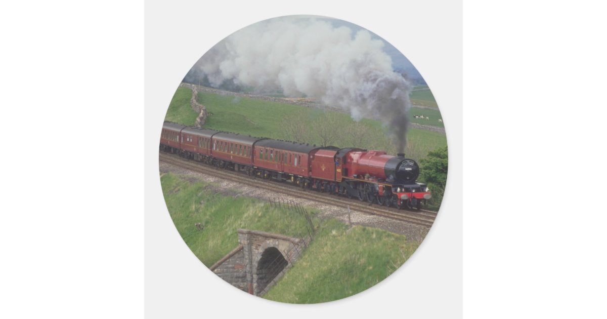 Steam train classic round sticker | Zazzle