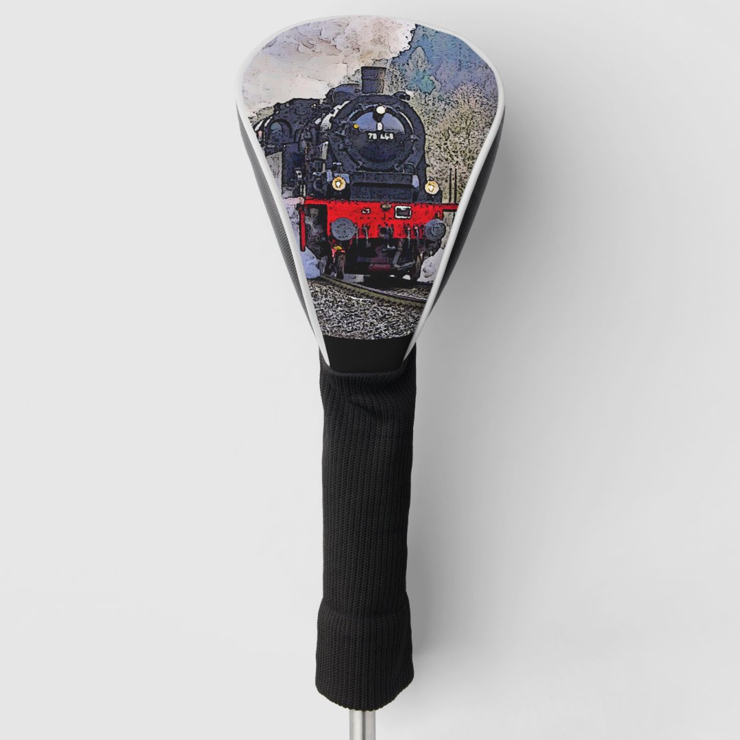 Steam Train Engine Locomotive in the Snow Golf Head Cover | Zazzle