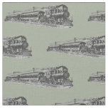 Vintage Victorian Era Steam Locomotive Train Fabric | Zazzle