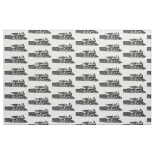 Steam Engine Locomotive "Steampunk" Pattern Fabric | Zazzle