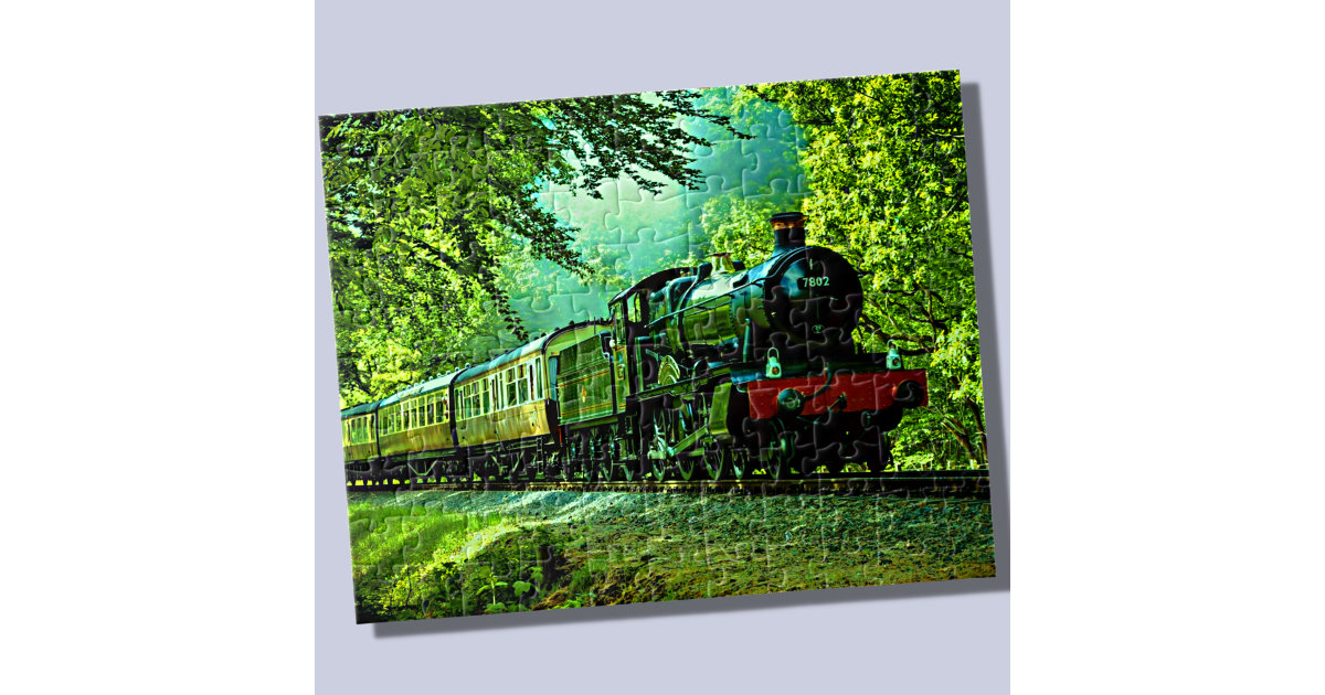 Steam Train Engine Locomotive Railroad Railway Jigsaw Puzzle | Zazzle