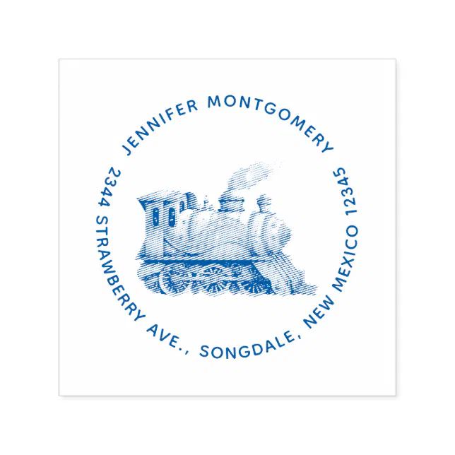 Steam Train Engine Vintage Steampunk Address Self-inking Stamp | Zazzle